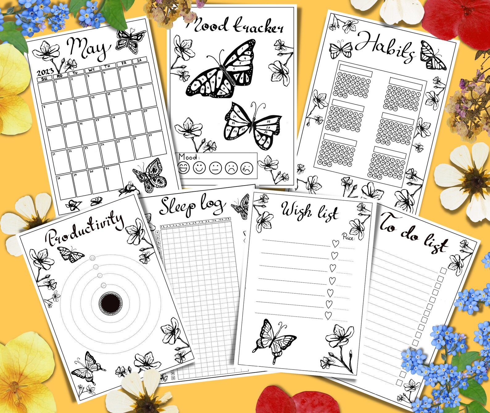 Bullet Journal Bundle May 2023 Hand-drawn To-do Planner - Etsy