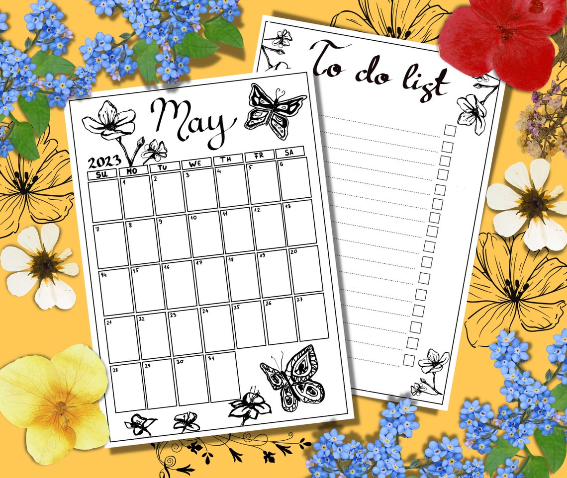 Bullet Journal Bundle May 2023 Hand-drawn To-do Planner - Etsy