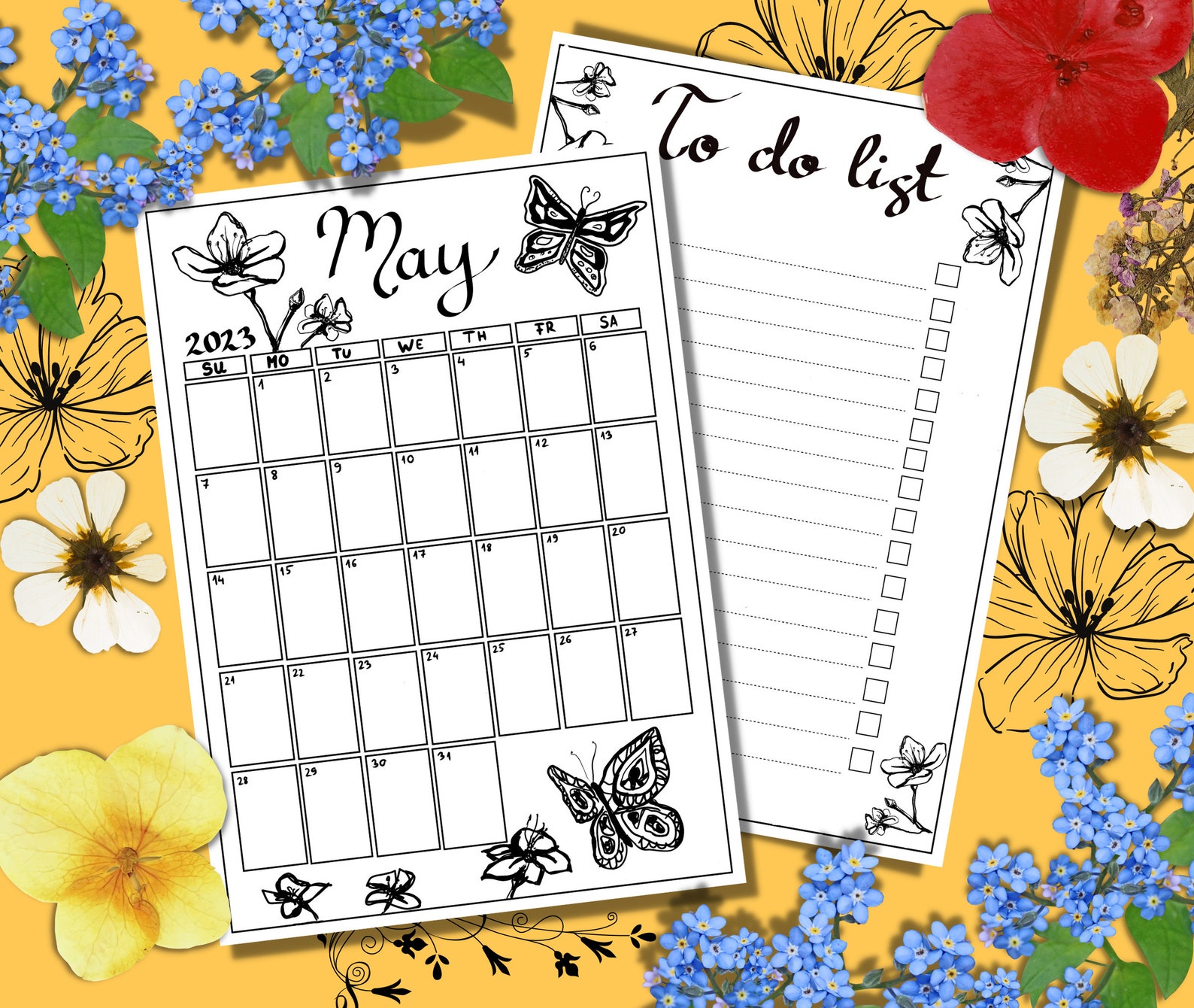 Bullet Journal Bundle May 2023 Hand-drawn To-do Planner - Etsy