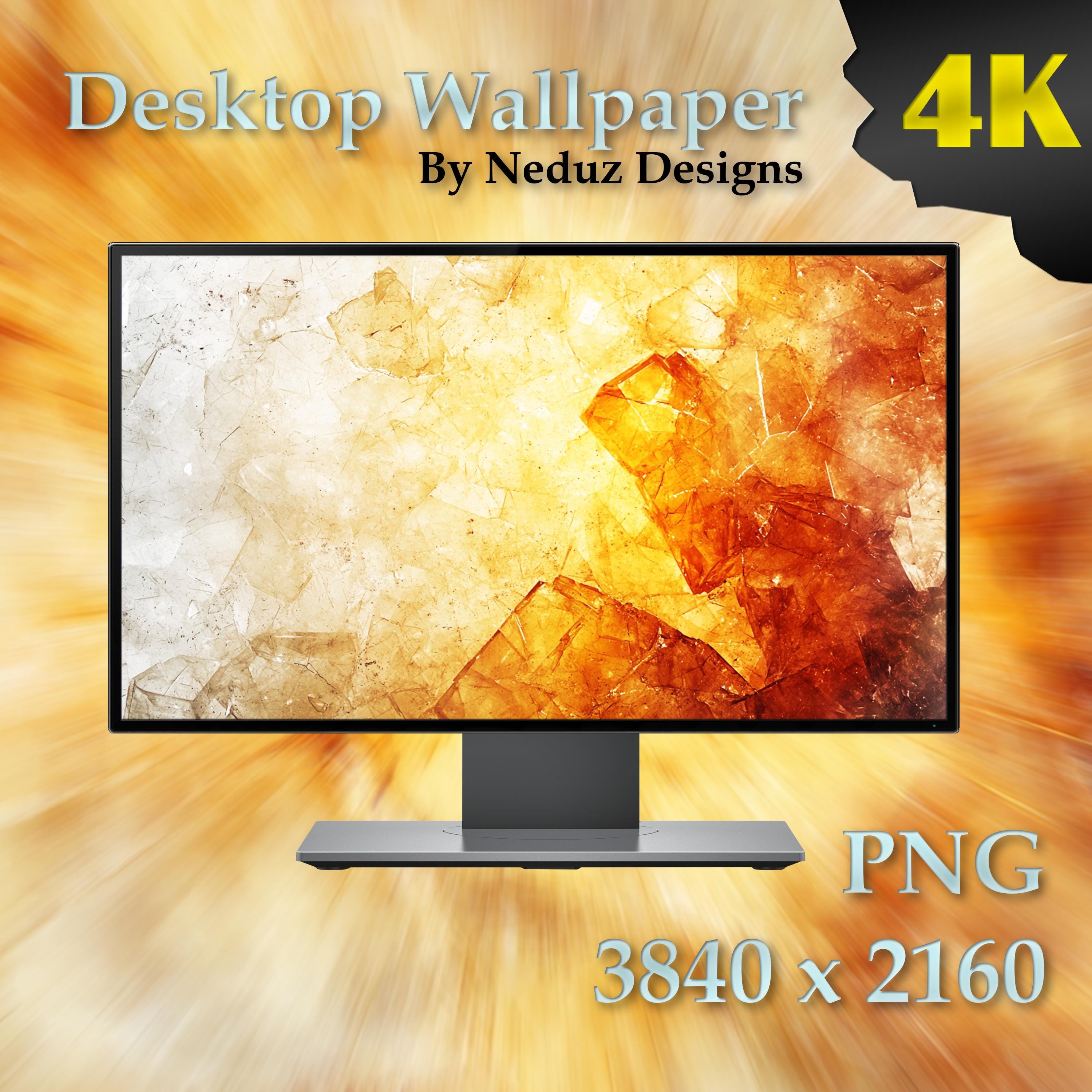 Golden Amber Abstract 4K Desktop Wallpaper - Neduz Designs (PNG) - Etsy