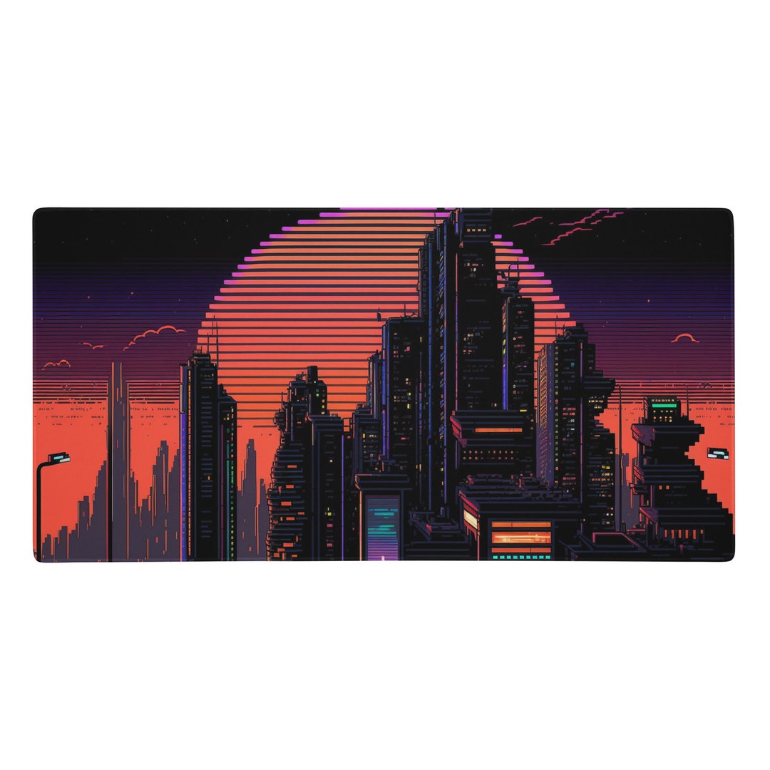 Pixel Art Large Size Cybercity Mouse Pad XXL Polyester - Etsy