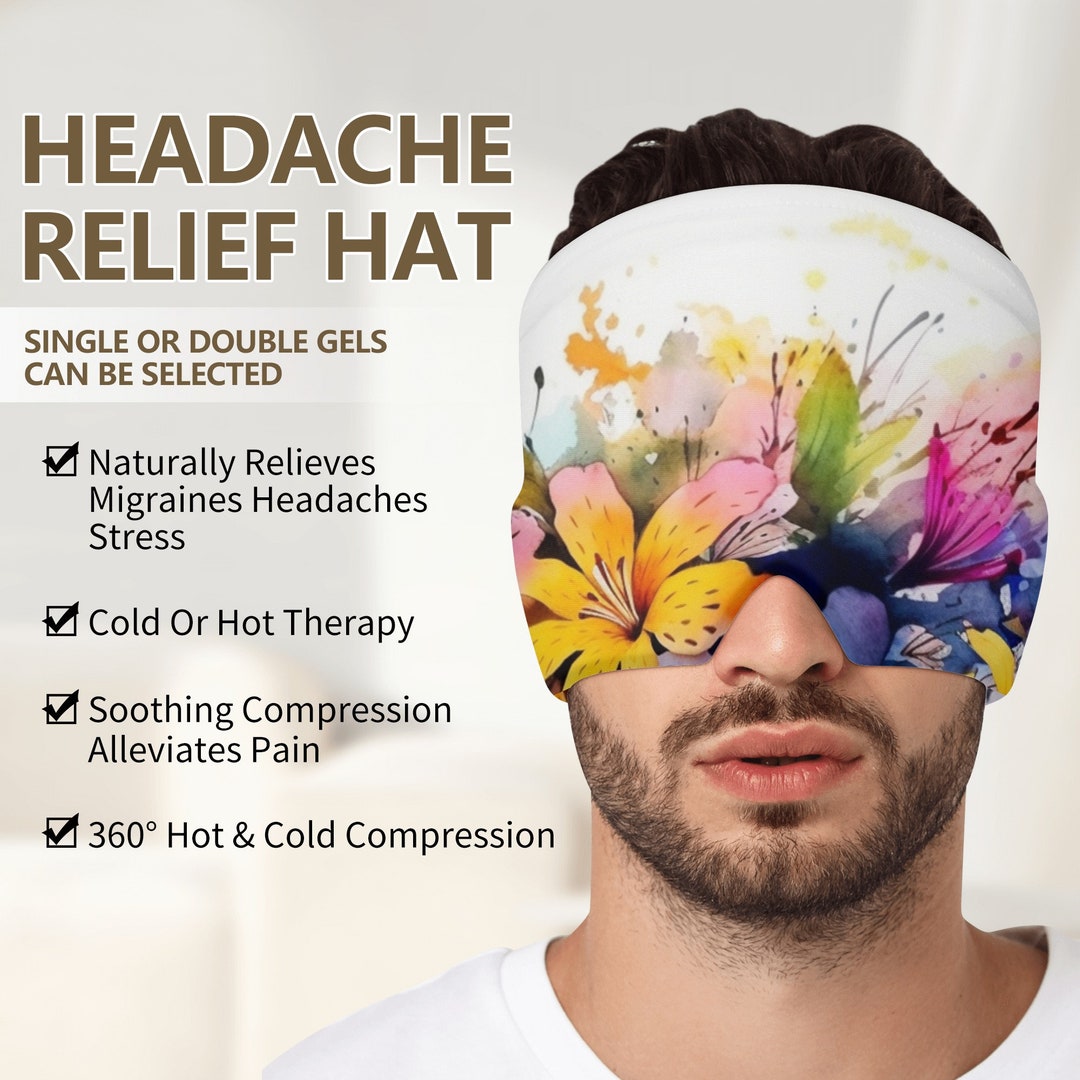 Neduz Floral Ice Head Wrap - Stretchable, Adjustable, Migraine Relief ...