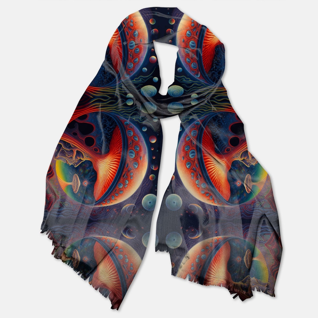 Alex Grey Inspired Cosmic Mushroom Rave Pashmina Scarf - Etsy