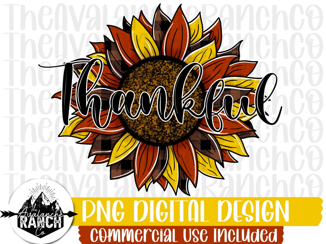 Thankful Sunflower Png Fall Png Sublimation Designs Downloads ...