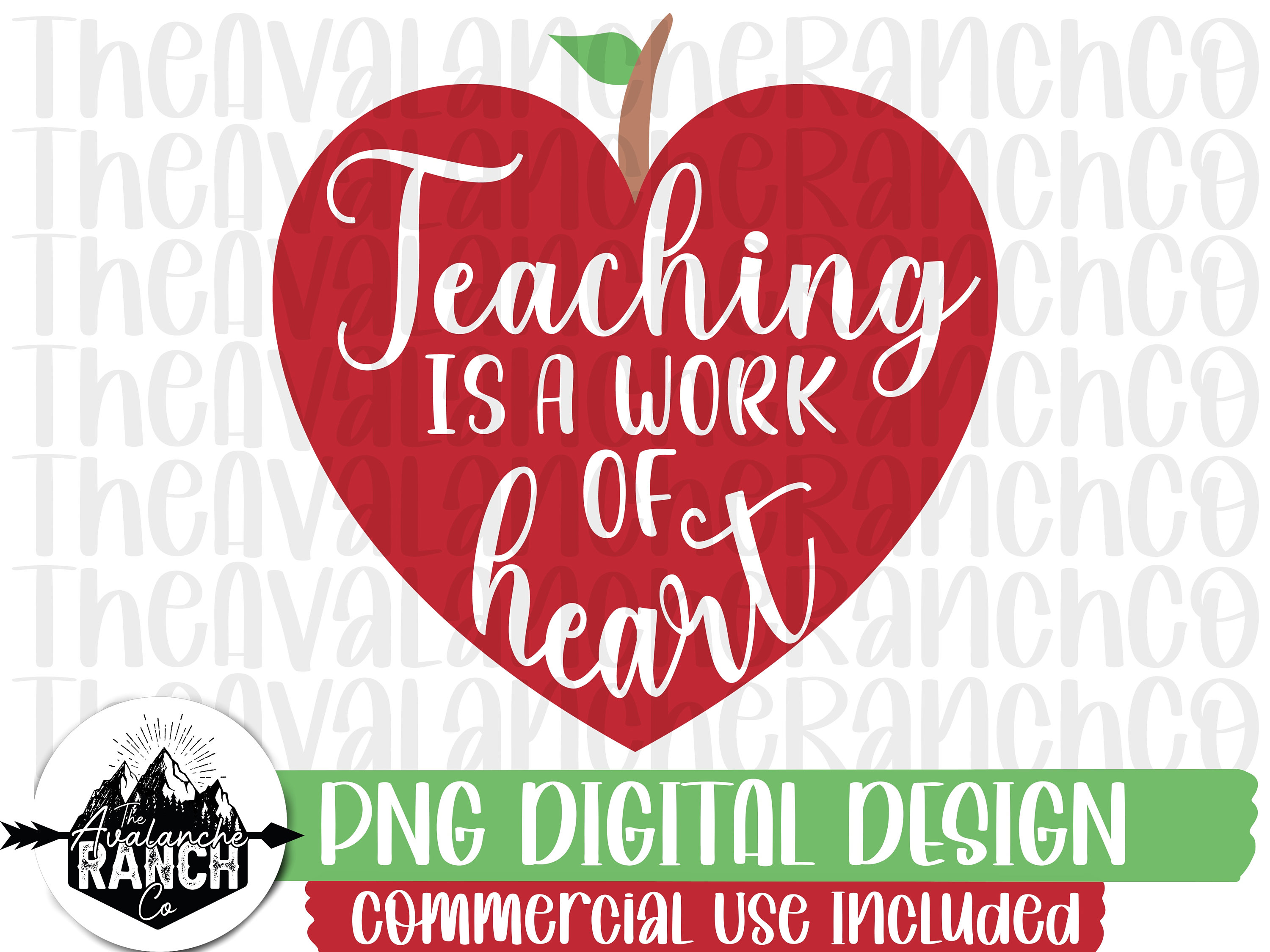 Teaching is A Work of Heart Png Teacher Png Sublimation - Etsy