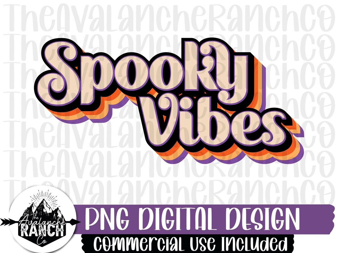 Retro Spooky Vibes Png, Halloween Png, Sublimation Designs Downloads ...