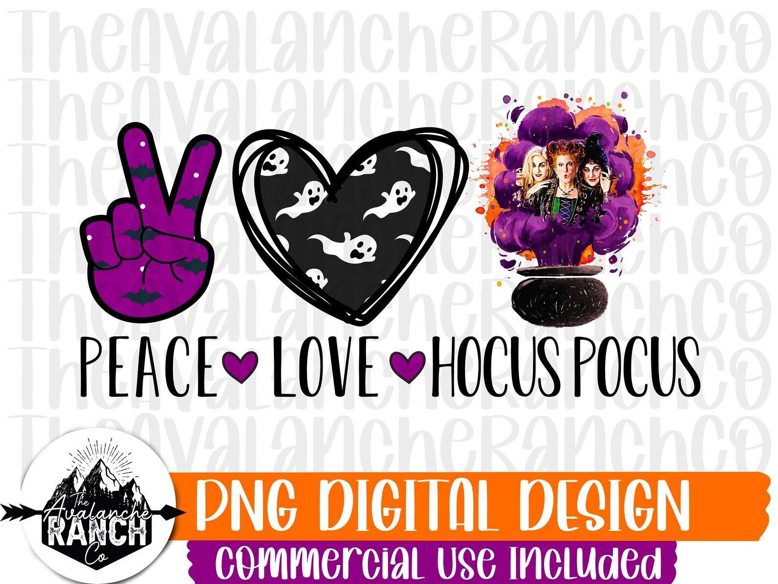 Peace Love Hocus Pocus Png Halloween Png Sublimation Designs Downloads ...