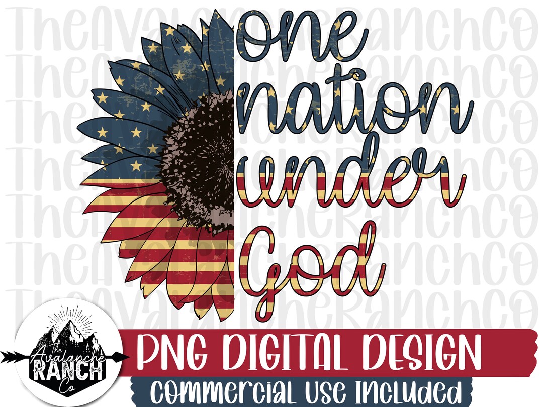 One Nation Under God Png, Fourth of July Png, Sublimation Designs ...