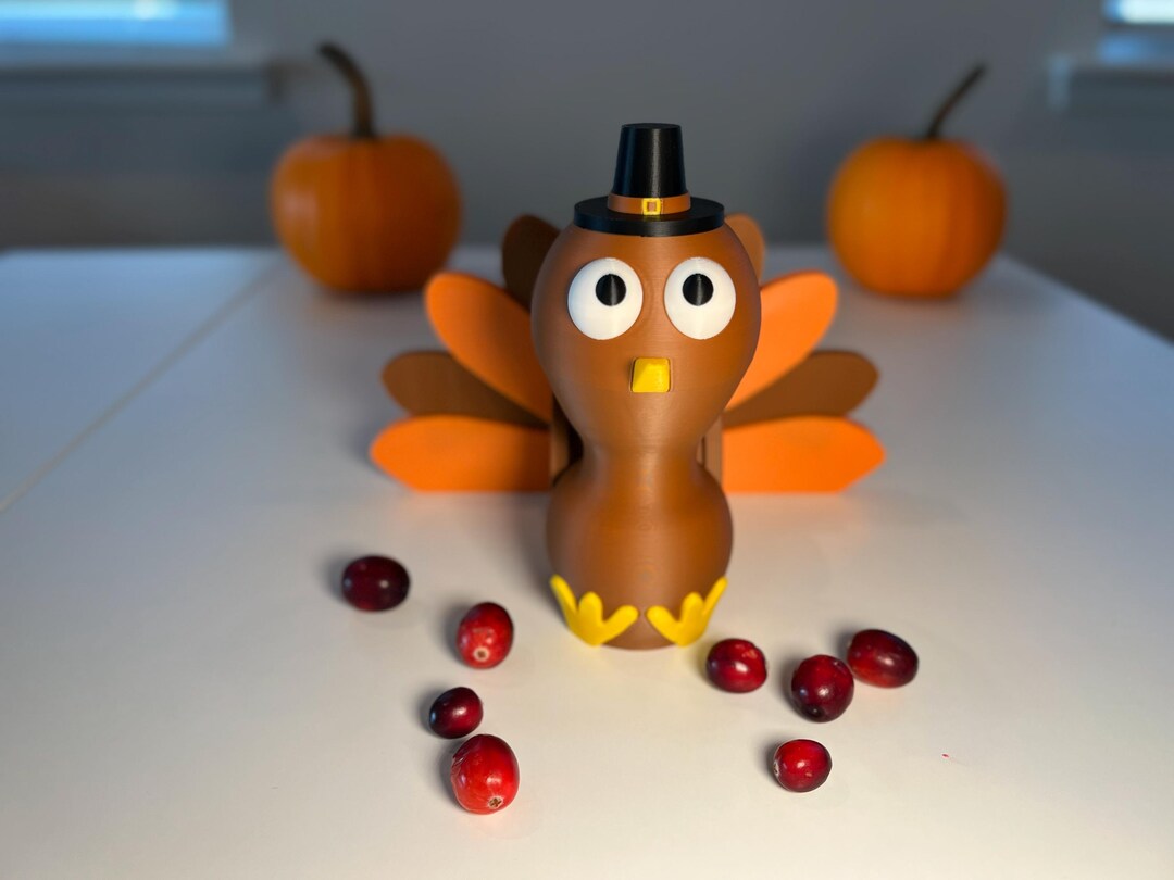 3D Printed Turkey Gift Box With Pilgrim Hat – Thanksgiving Table Decor ...