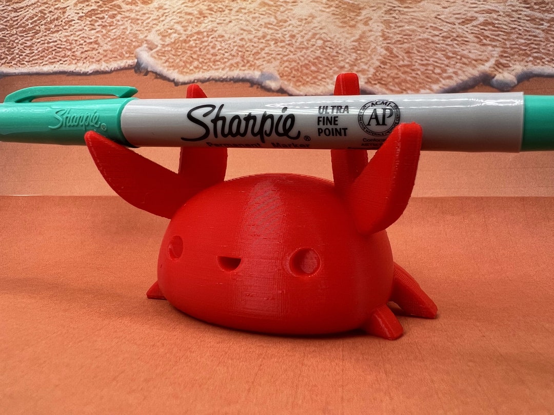 3D Printed Crab Pen Holder Adorable Desk Organizer Unique Stationery ...
