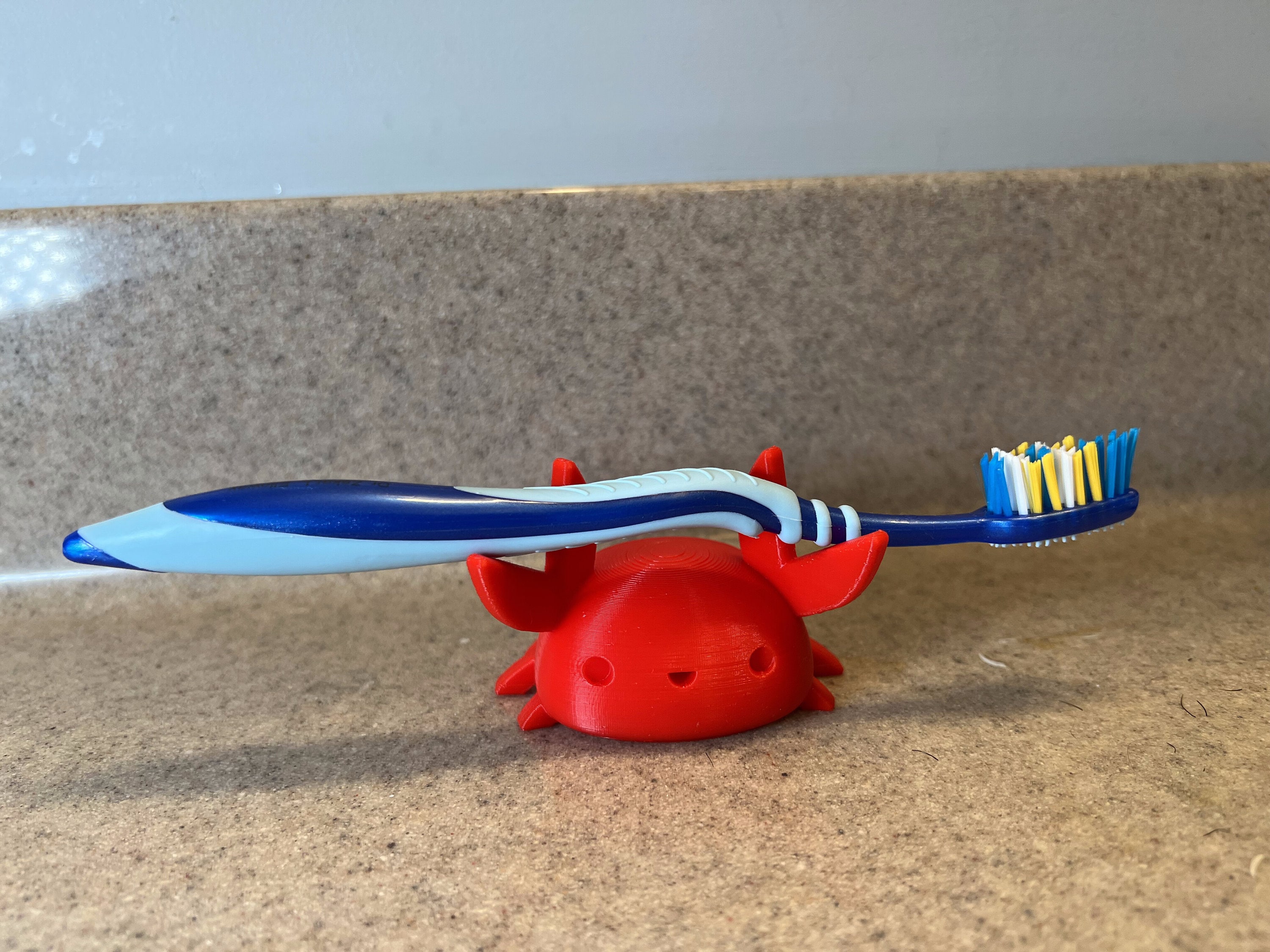 3D Printed Crab Toothbrush Holder - Adorable Bathroom Accessory - Ocean ...
