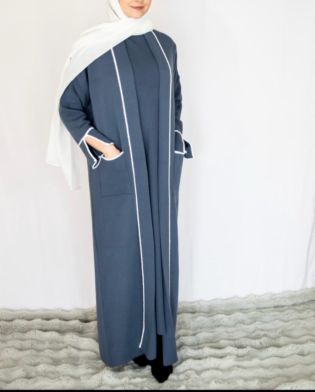 Knit Abaya Set Stone - Etsy