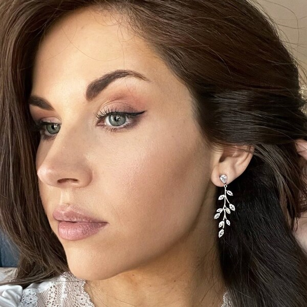 Bridal Leaf Earrings - Etsy