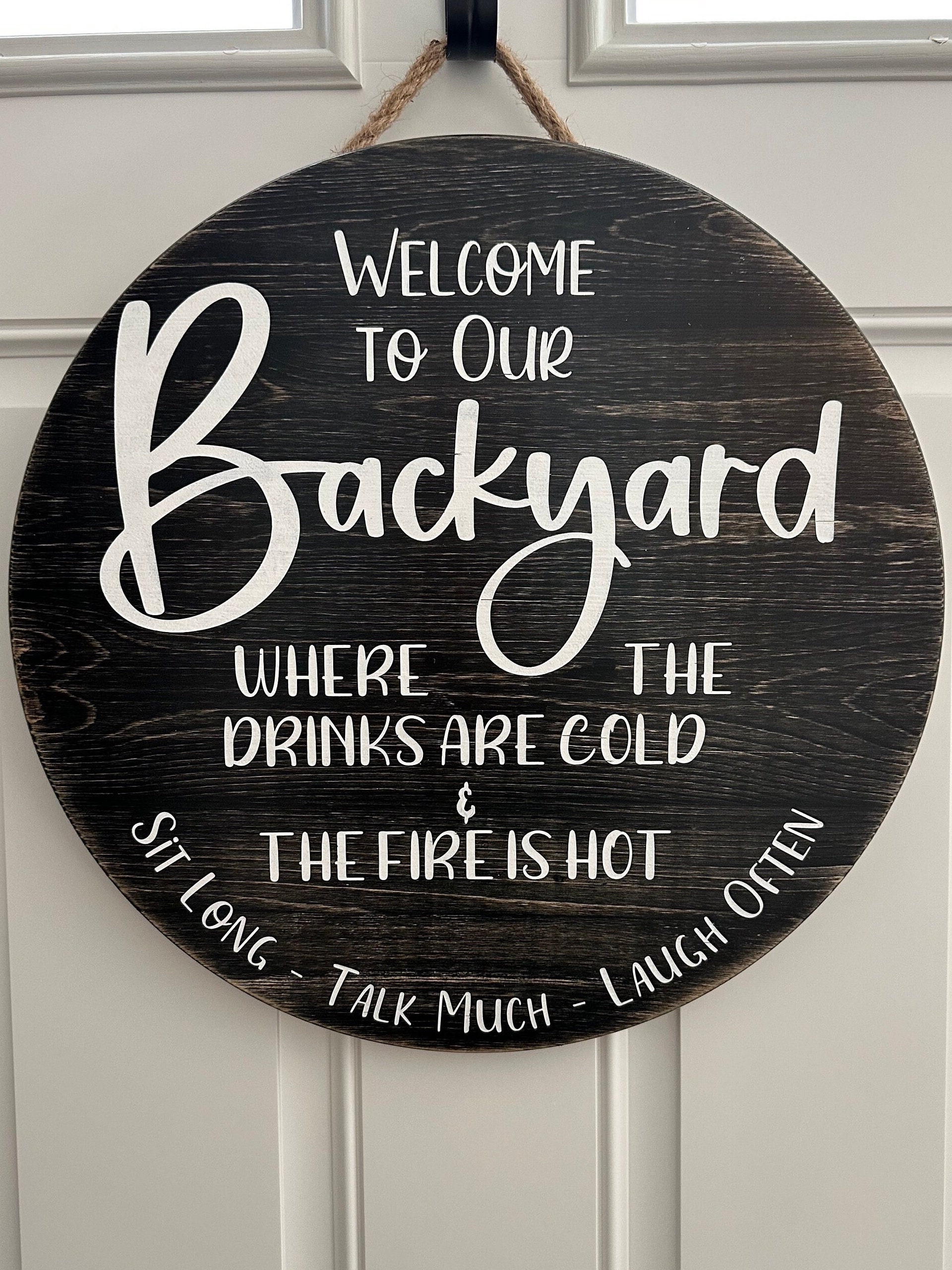 Welcome to Our Backyard Wooden Sign / Door Decor / Wall Decor - Etsy
