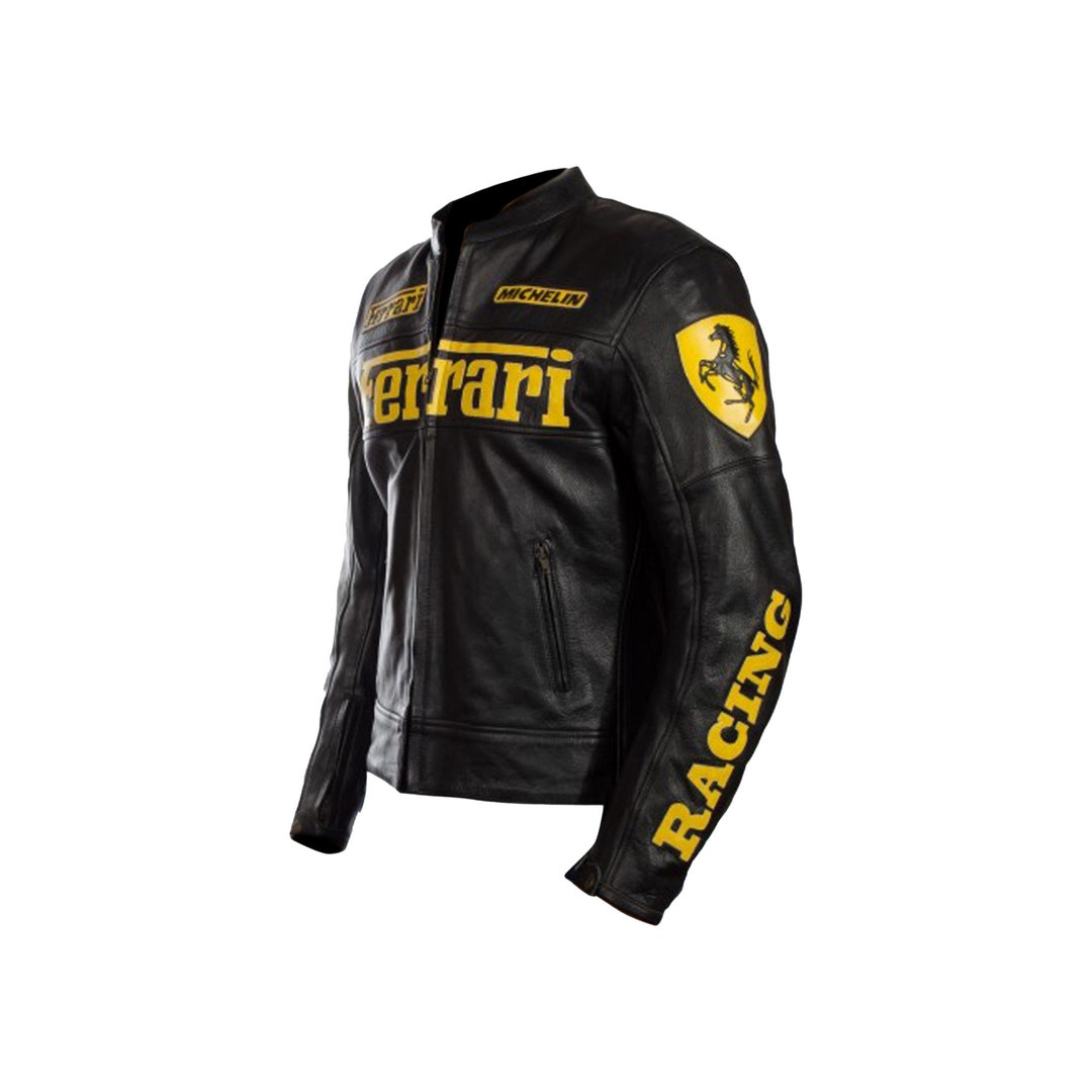 Men's Black Ferrari Leather Jacket Formula F1 Racing - Etsy