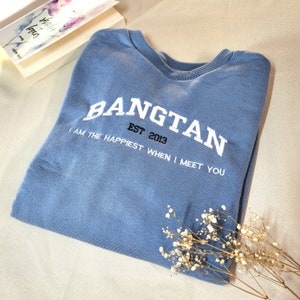 Bangtan Embroidered Sweatshirt BTS Sweatshirt Kpop Crewneck - Etsy