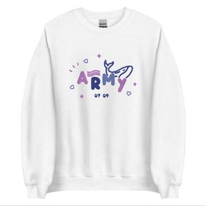 BTS Army Embroidered Sweatshirt, BTS Sweatshirt, Kpop Crewneck, Kpop ...