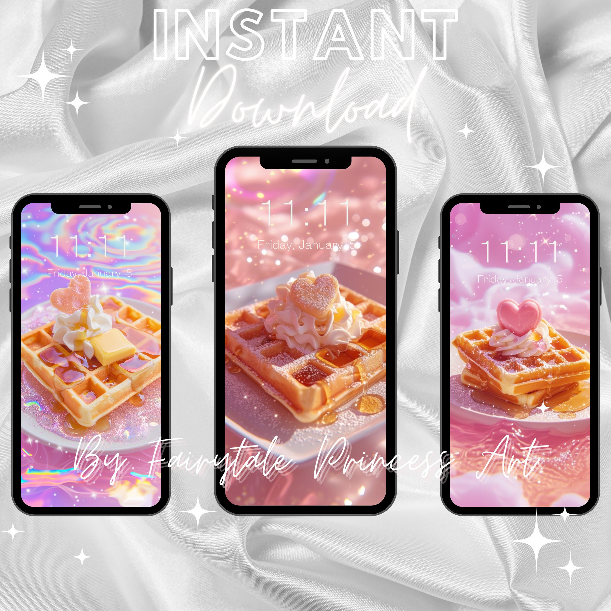Pink Wallpaper Vday Waffle Wallpaper iPhone Lockscreen | Aesthetic ...
