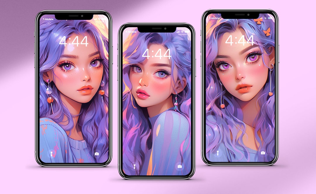 Fondo de pantalla de princesa morada para iPhone / Fondo de pantalla ...