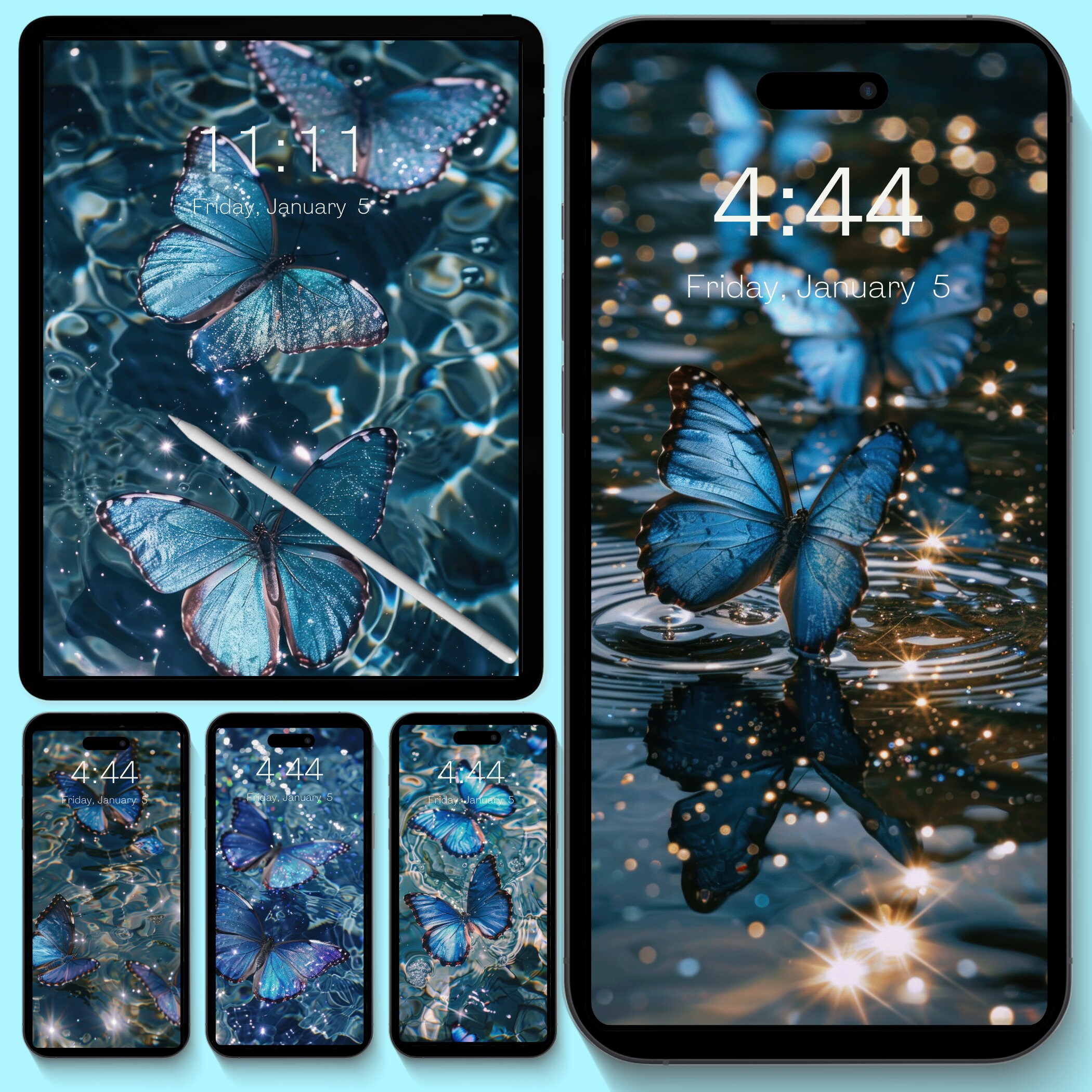Blue Butterflies Wallpaper