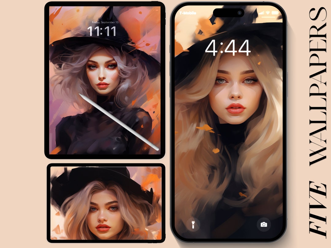 Modern Witch Wallpaper | Abstract Art Witchy Aesthetic Halloween ...