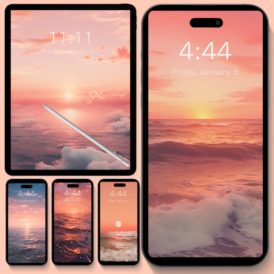 Sunset Beach Wallpaper | Aesthetic iPhone Wallpaper | Pastel iPad ...
