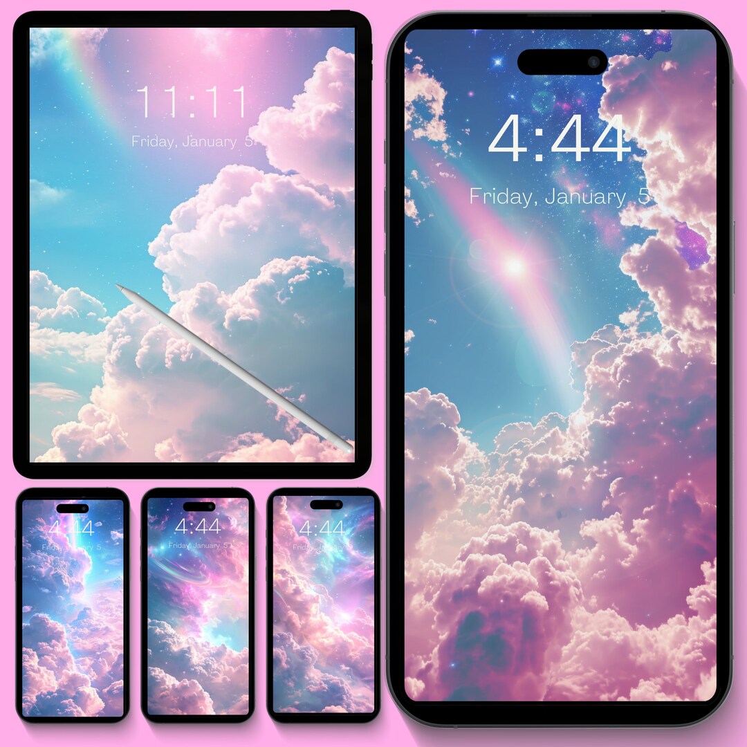 Clouds Wallpaper Cute Phone Lockscreen | Aesthetic iPad Girly Pastel ...