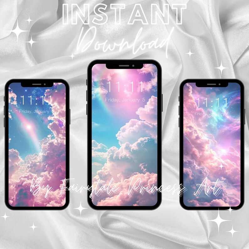 Clouds Wallpaper Cute Phone Lockscreen | Aesthetic iPad Girly Pastel ...