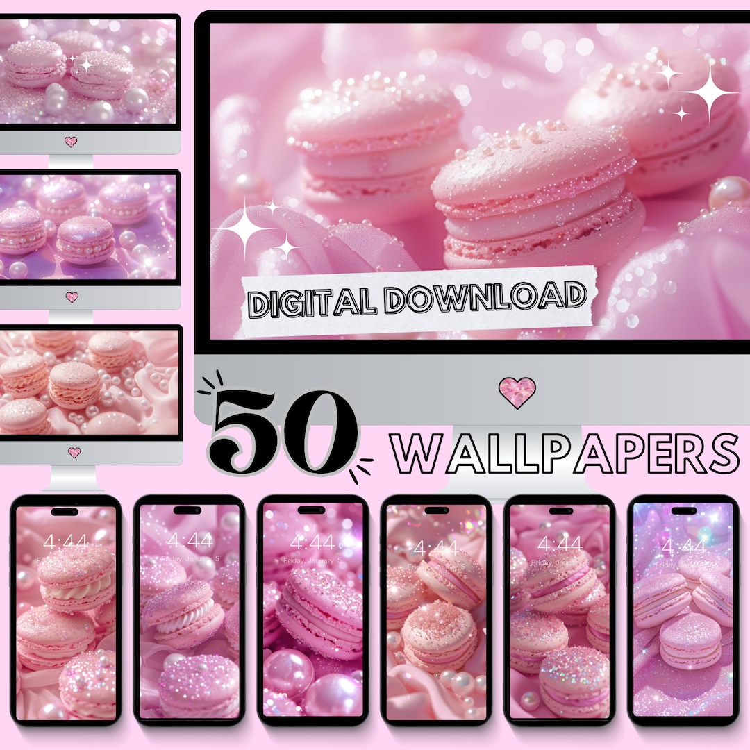 Kawaii Wallpaper Macarons Wallpaper Pink Pastel Wallpapers Cute iPhone ...