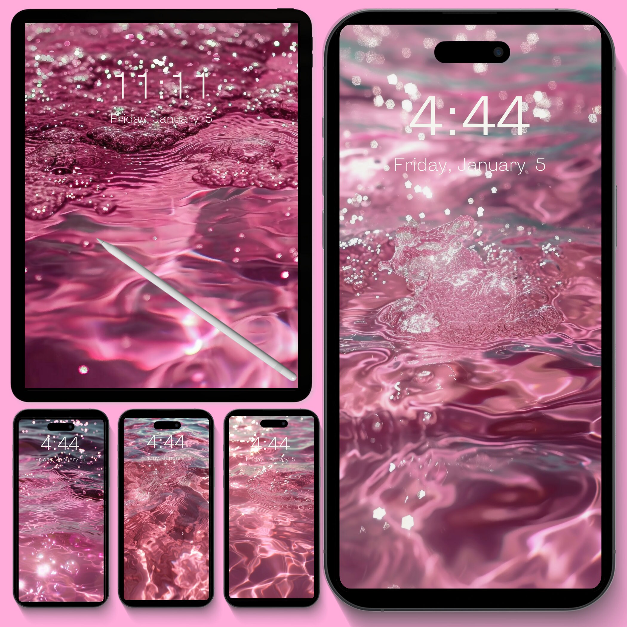 Pink Caustics Water Wallpaper | Aesthetic iPhone Lockscreen | Beach ...