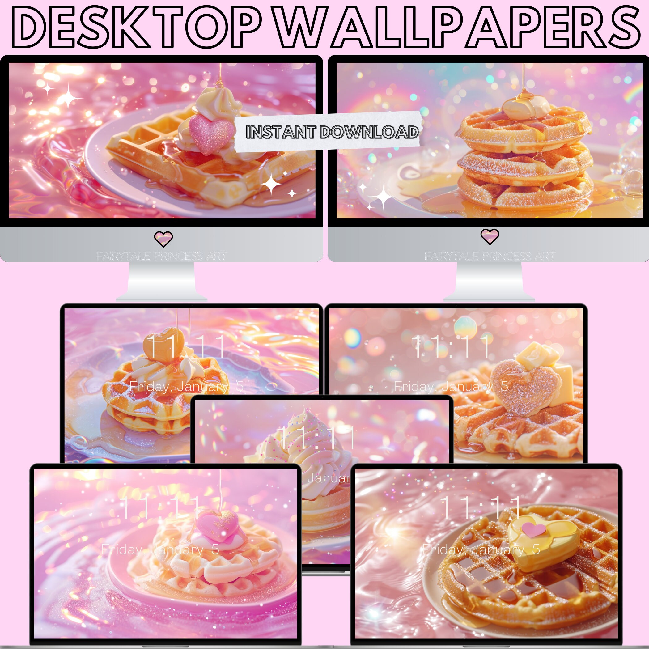 Pink Wallpaper Vday Waffle Wallpaper iPhone Lockscreen | Aesthetic ...