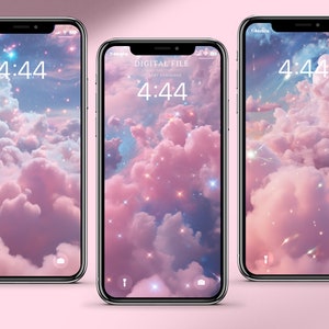 Pastel Clouds iPhone Wallpaper Phone Lockscreen Aesthetic iPad Girly ...