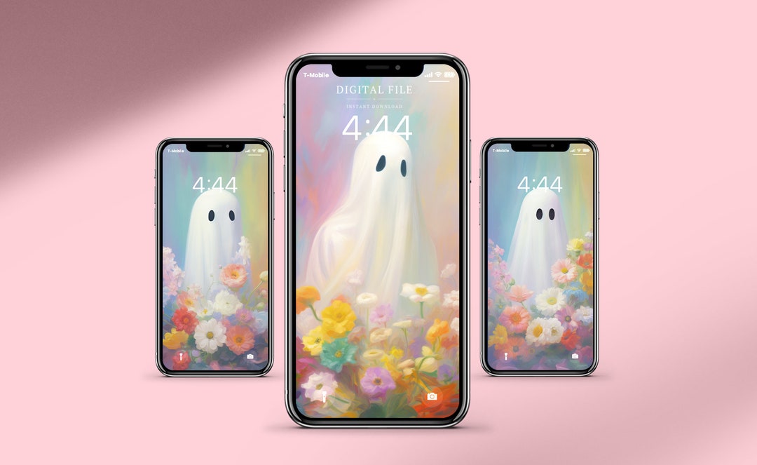 Halloween Wallpaper iPhone Lockscreen Ghost | Glitter Ghosts Cute Phone ...