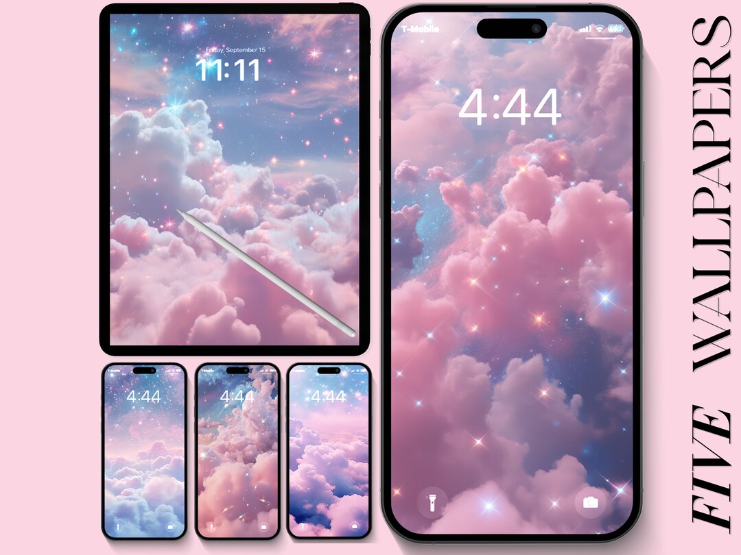 Pastel Clouds iPhone Wallpaper Phone Lockscreen Aesthetic iPad Girly ...