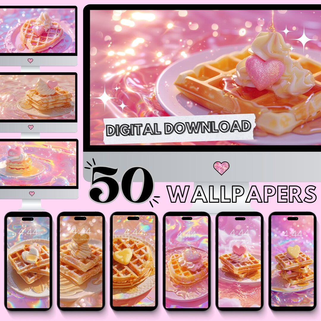 Pink Wallpaper Vday Waffle Wallpaper iPhone Lockscreen | Aesthetic ...
