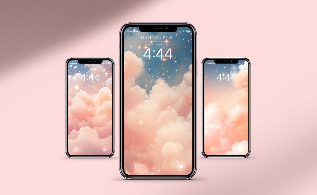 Peach Clouds Iphone Wallpaper Phone Lockscreen Aesthetic - Etsy