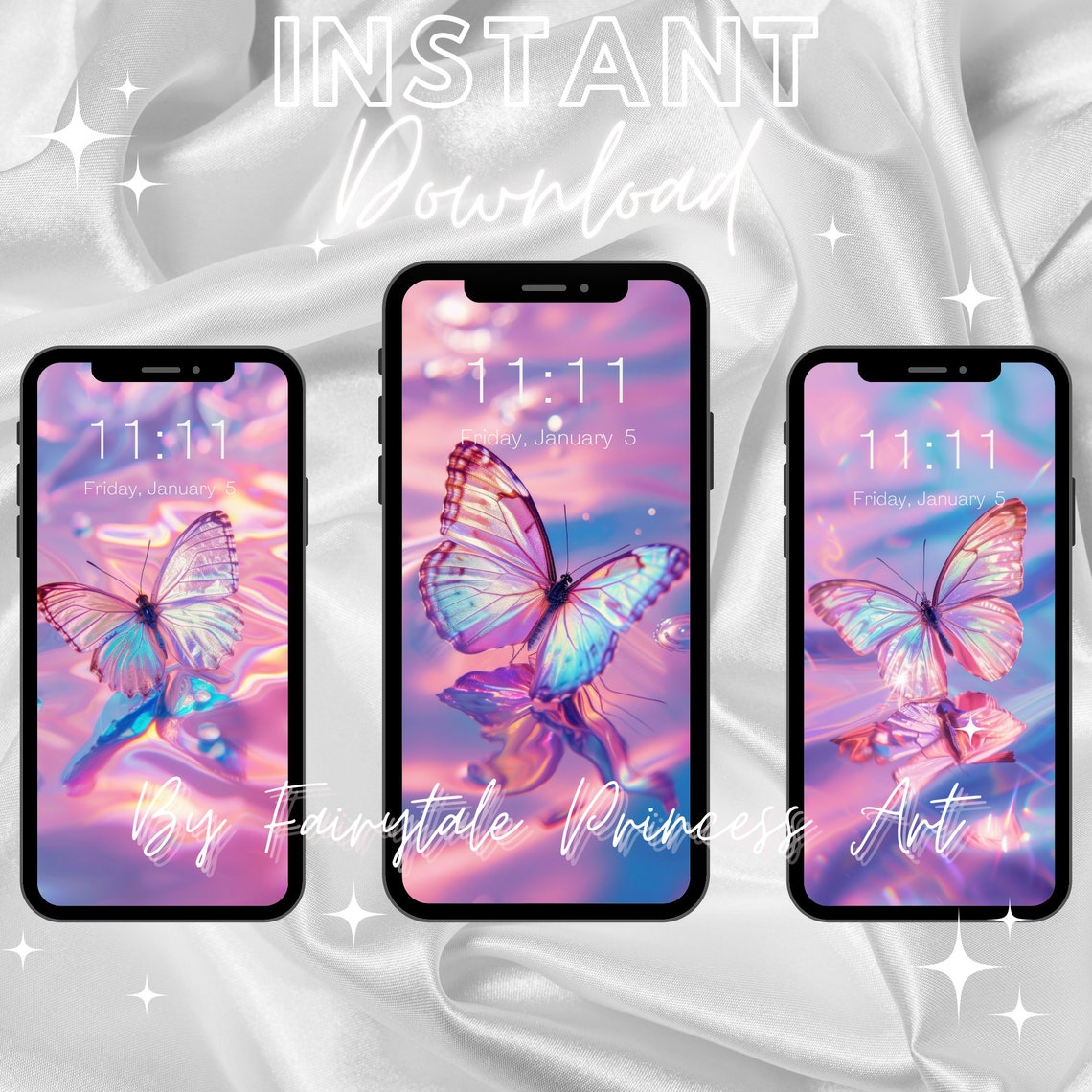 Flutter Pink Butterfly Water Wallpaper | Phone Wallpaper | Aesthetic ...