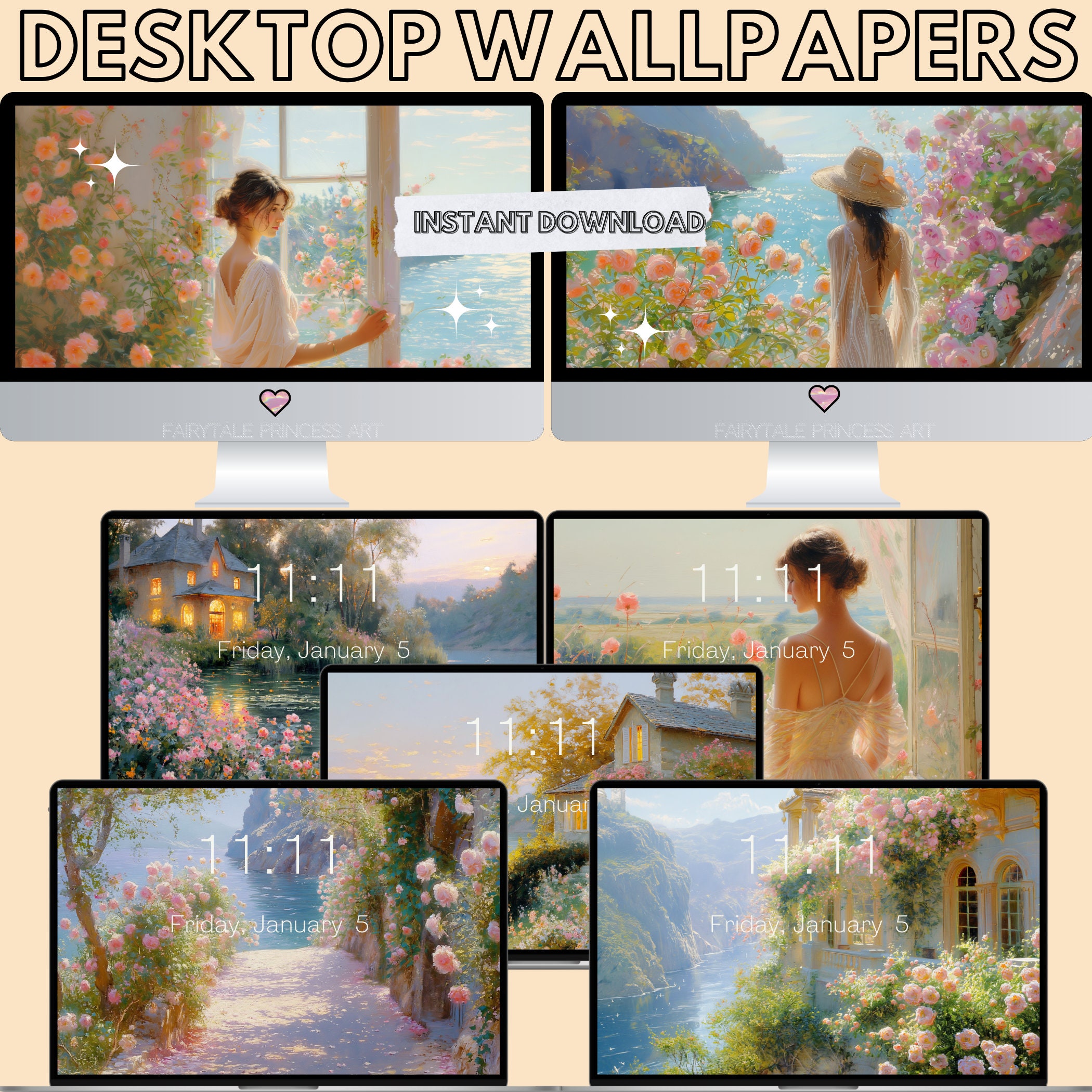 Cottagecore Wallpaper Impressionist Wallpaper Gamer Desktop Aesthetic ...