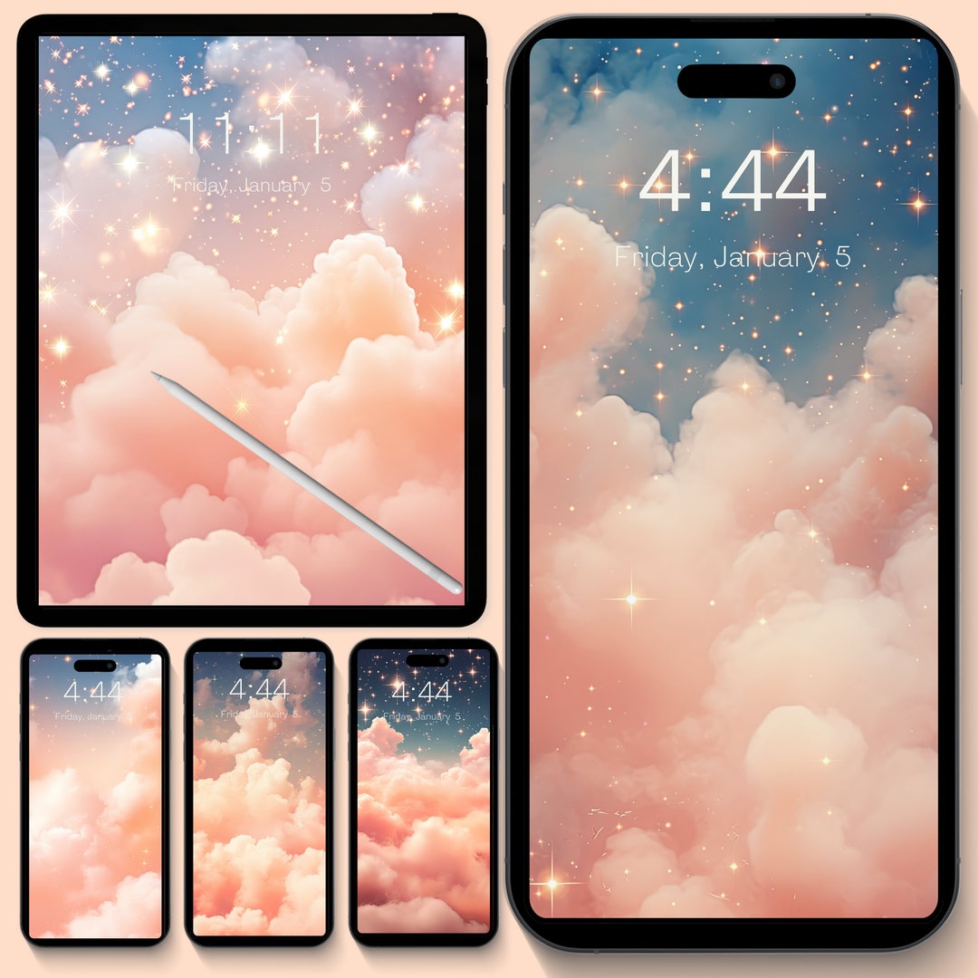 Peach Clouds iPhone Wallpaper | Phone Lockscreen | Aesthetic iPad Girly ...