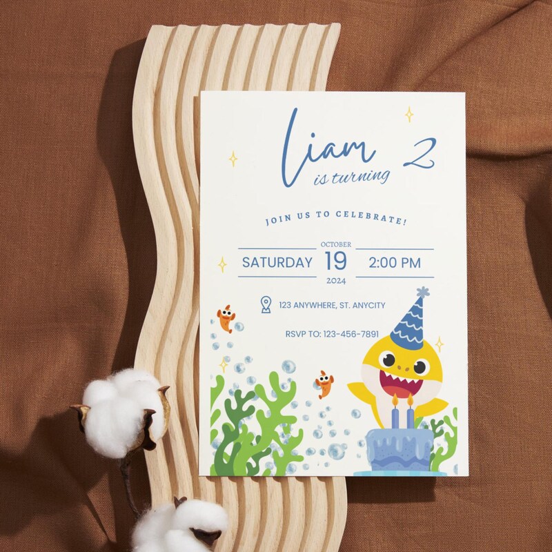 Baby Shark Invitation - Etsy