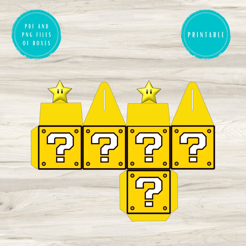 2 Printable Mario Bros Boxes / PDF and PNG Files / Instant Download ...