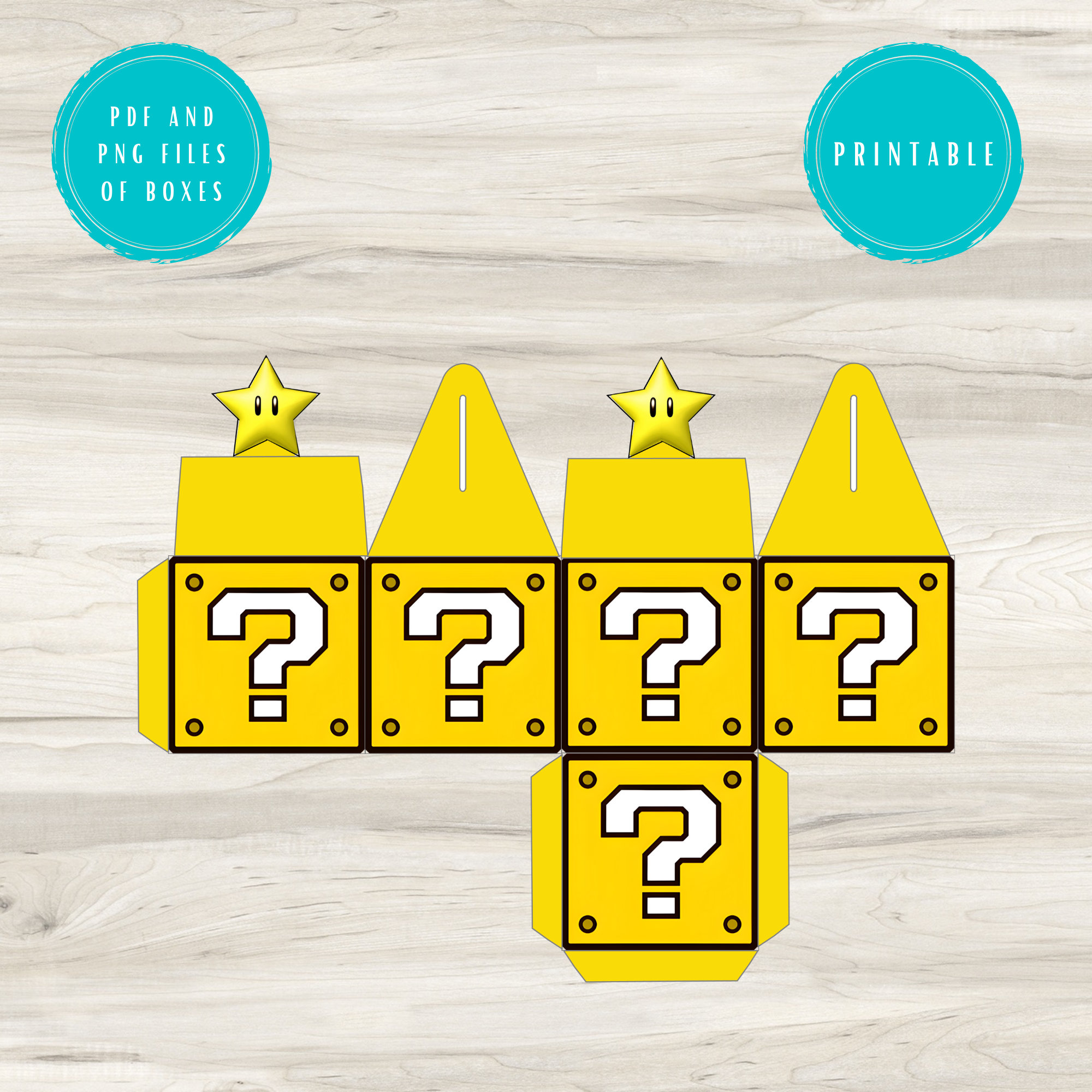2 Printable Mario Bros Boxes / PDF and PNG files / Instant download ...