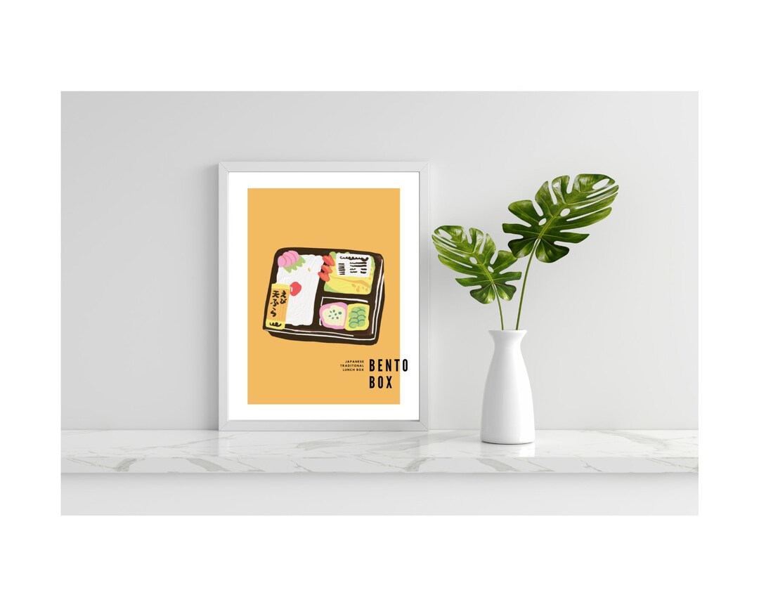 Bento Box Art Print | Japanese Food | Kitchen Print | Wall Art ...