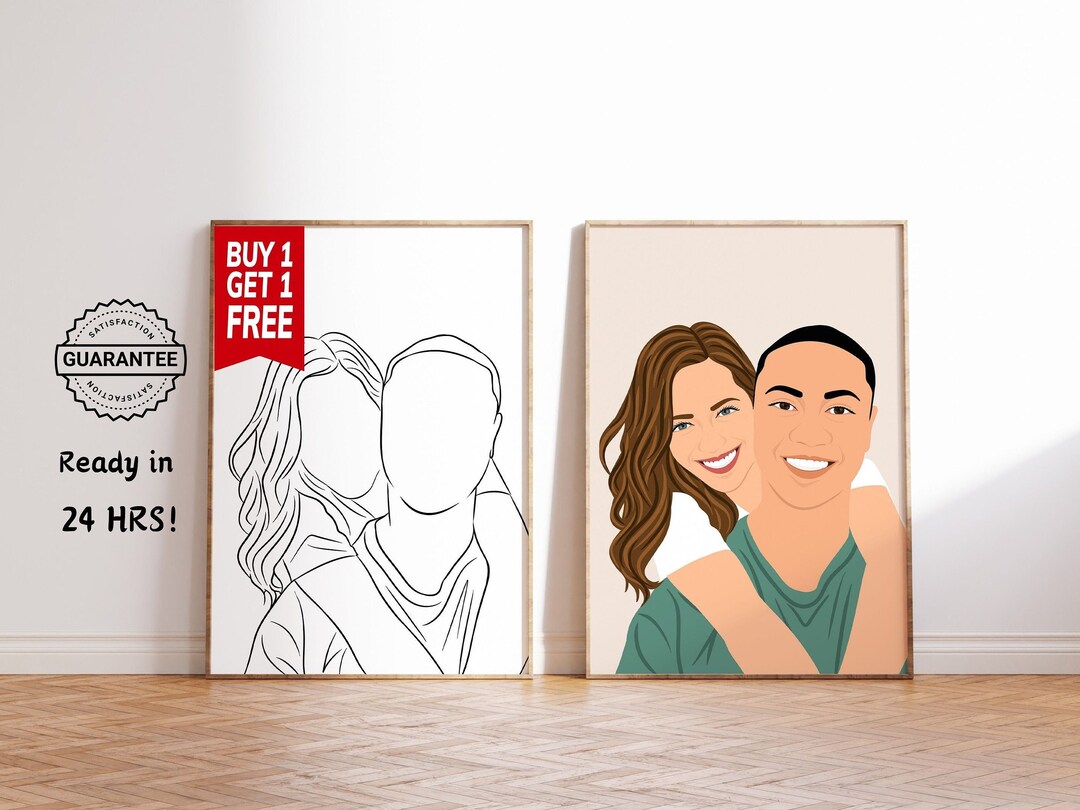 Faceless Portrait, Portrait Gift for Couple, Gift for Him, Engegament ...