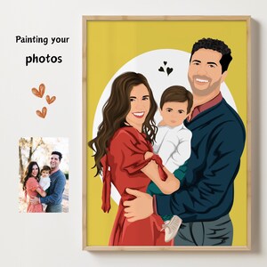Personalized Family Portrait, Portait Gift for Family, Custom ...