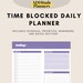 Daily Planner | Printable, Undated | Time Blocked Schedule, Priorities ...