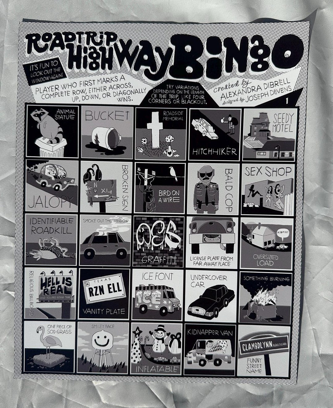 Roadtrip Highway Bingo Magnetic Car Adult Version Game, Includes 4 ...