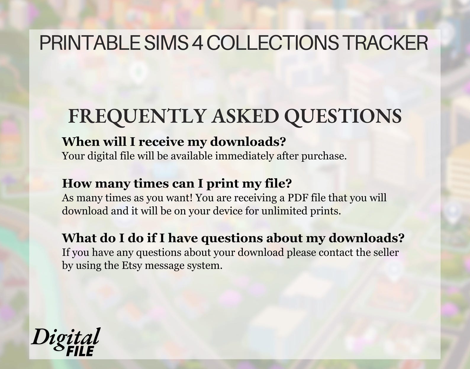 Printable Ultimate Sims 4 Collections Tracker Planner Sheet Bundle ...