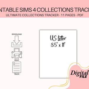 Cute Printable Ultimate Sims 4 Collections Tracker Planner Sheet Bundle ...