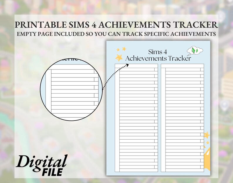 Printable Sims 4 Achievements Planner Sheet Bundle - Expansion and Base ...